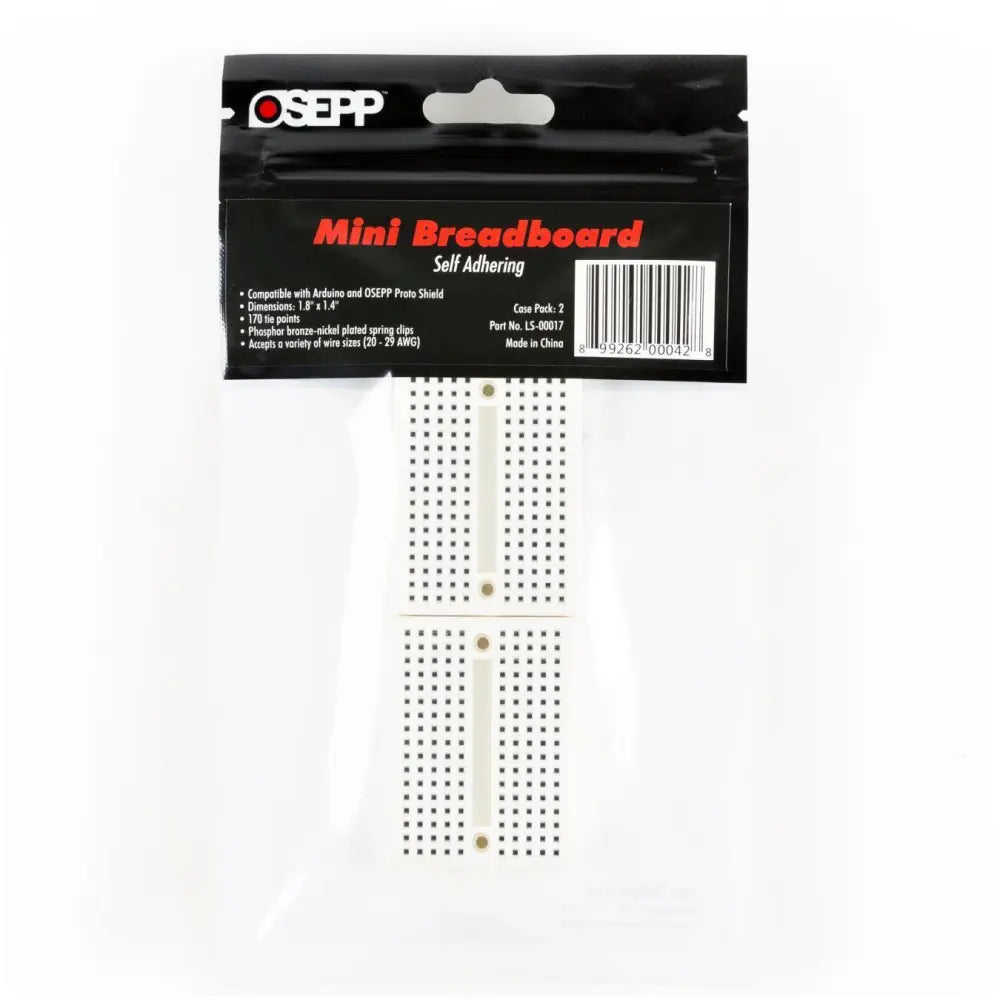 170 Tie Point Mini Solderless Breadboard Pair - White - RobotShop