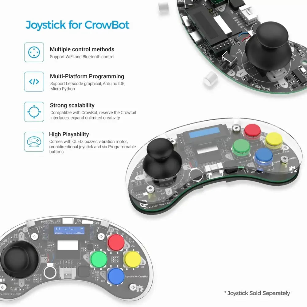CrowBot BOLT-Open Source Programmierbares Smart Roboter-Auto Kit mit Joystick - RobotShop