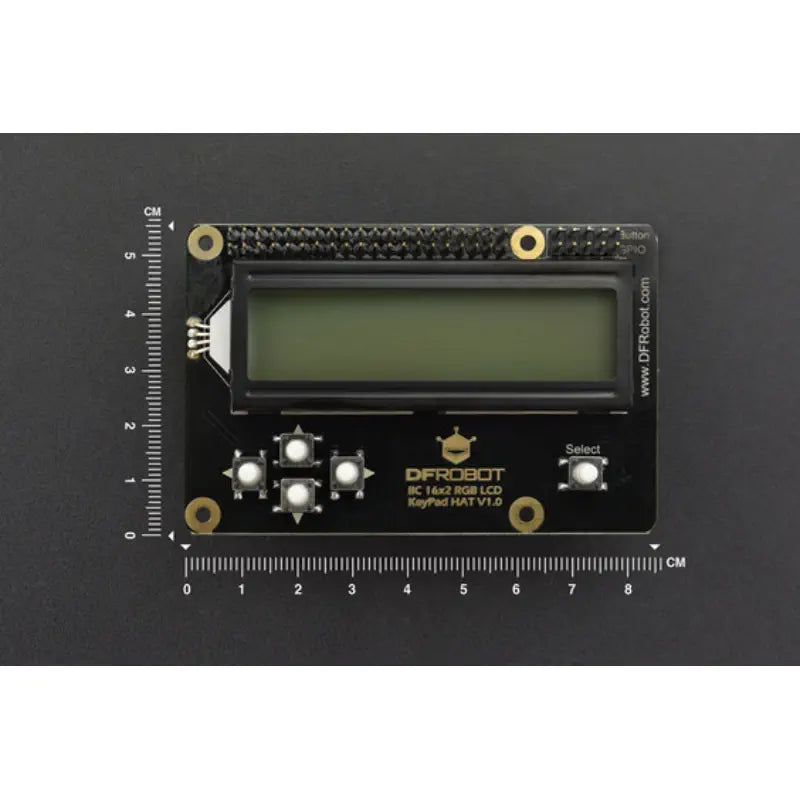 Dfrobot I2c 16x2 Rgb Lcd Keypad Hat W Rgb Backlightcompatible W Raspberry Pi 4b3b Robotshop