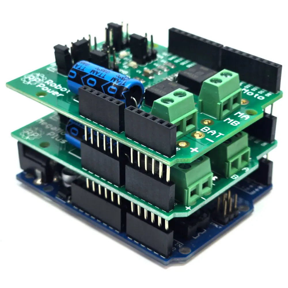 MegaMoto Dual Channel H-Bridge Motor Controller für Arduino 13A, 5-28V - RobotShop
