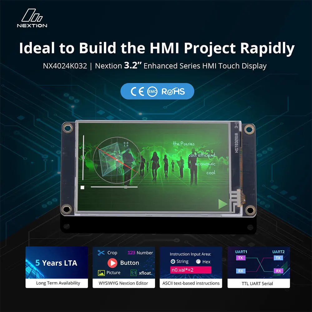 Nextion 3.2” Enhanced Series HMI Touch Display (NX4024K032) - RobotShop