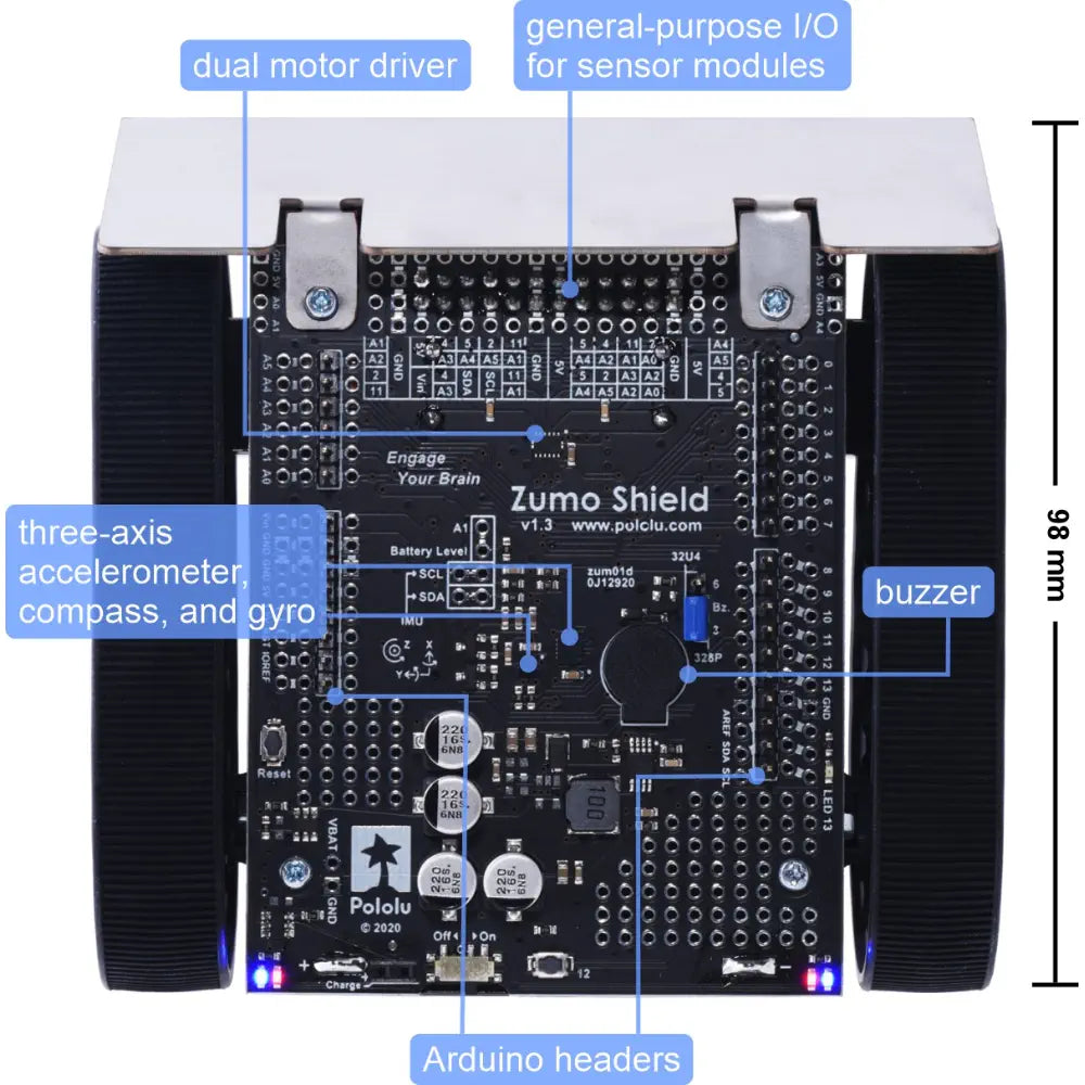 Pololu Shield Zumo pour Arduino, V1.3 - RobotShop
