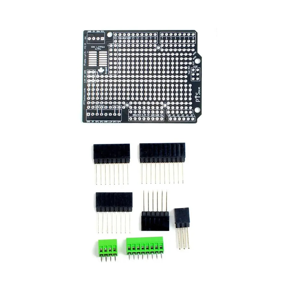 Shield de Microcontrolador PCB Prototipo PTSolns para Arduino Uno - RobotShop
