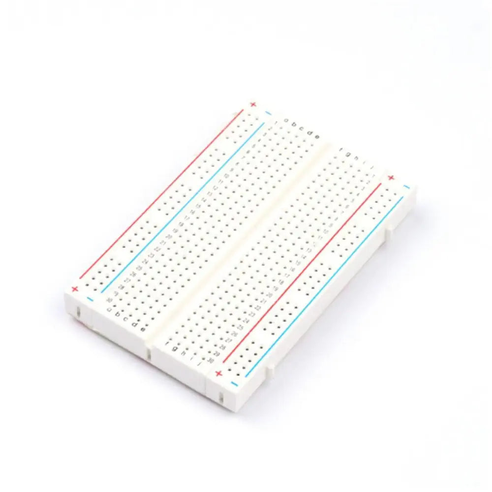 White Solderless Prototype PCB Board Breadboard 400 Tie-points 83x55mm - RobotShop