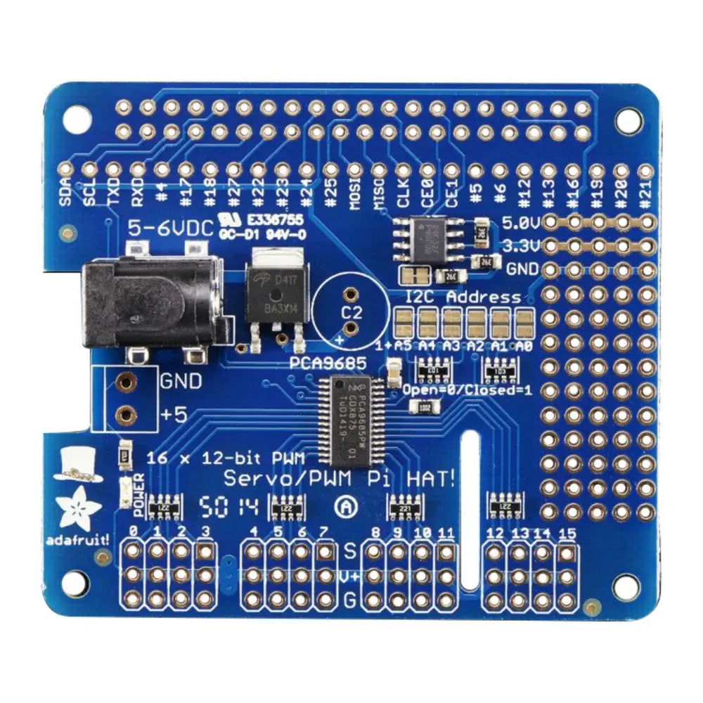 16-Channel Servo Controller HAT Kit for Raspberry Pi - RobotShop