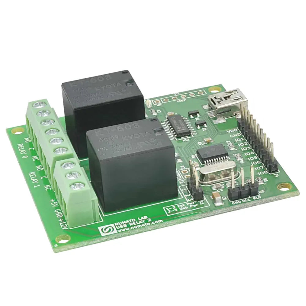Numato 2-channel USB Relay Module w/ External Power Supply - RobotShop