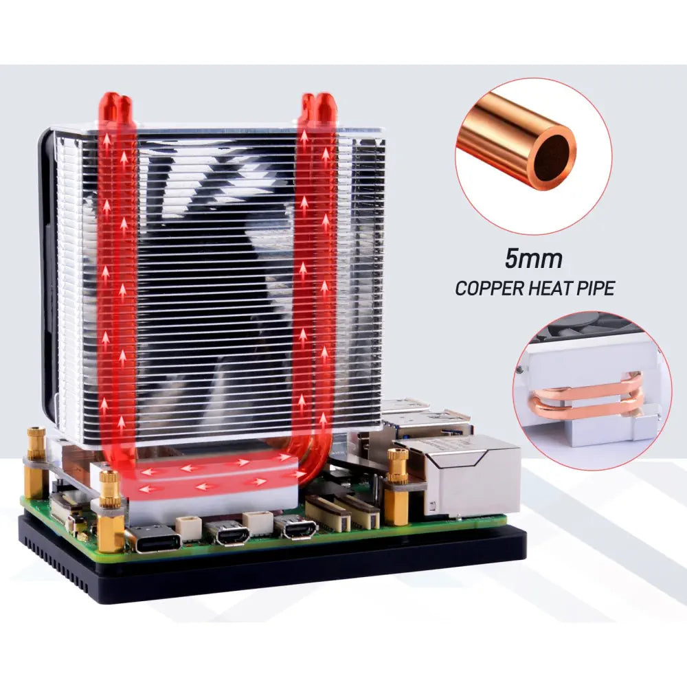 52Pi ICE Tower Plus Cooling System for Raspberry Pi 5 (Metallic ...