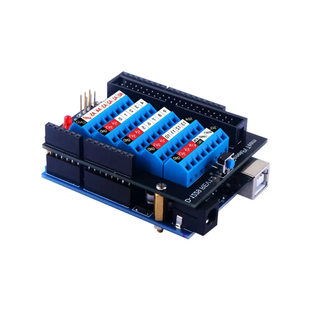 52Pi Screw Terminal Expansion Board for Arduino UNO (Blue) - RobotShop