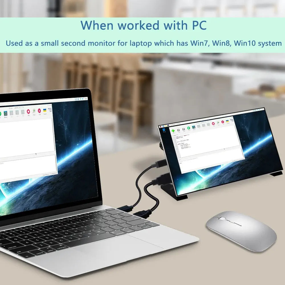 7-Inch 1024x600 IPS Display 60Hz Portable Monitor for RPi Windows PC ...