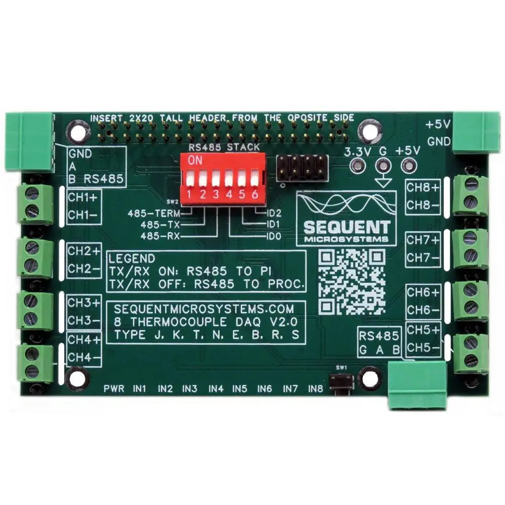 Sequent Microsystems 8 Thermocouples DAQ 8-Layer Stackable HAT for ...