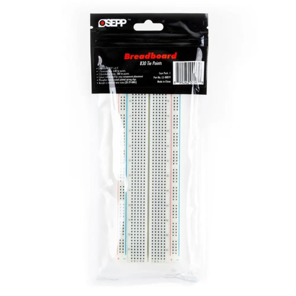 830 Tie Point Interlocking Solderless Breadboard - RobotShop