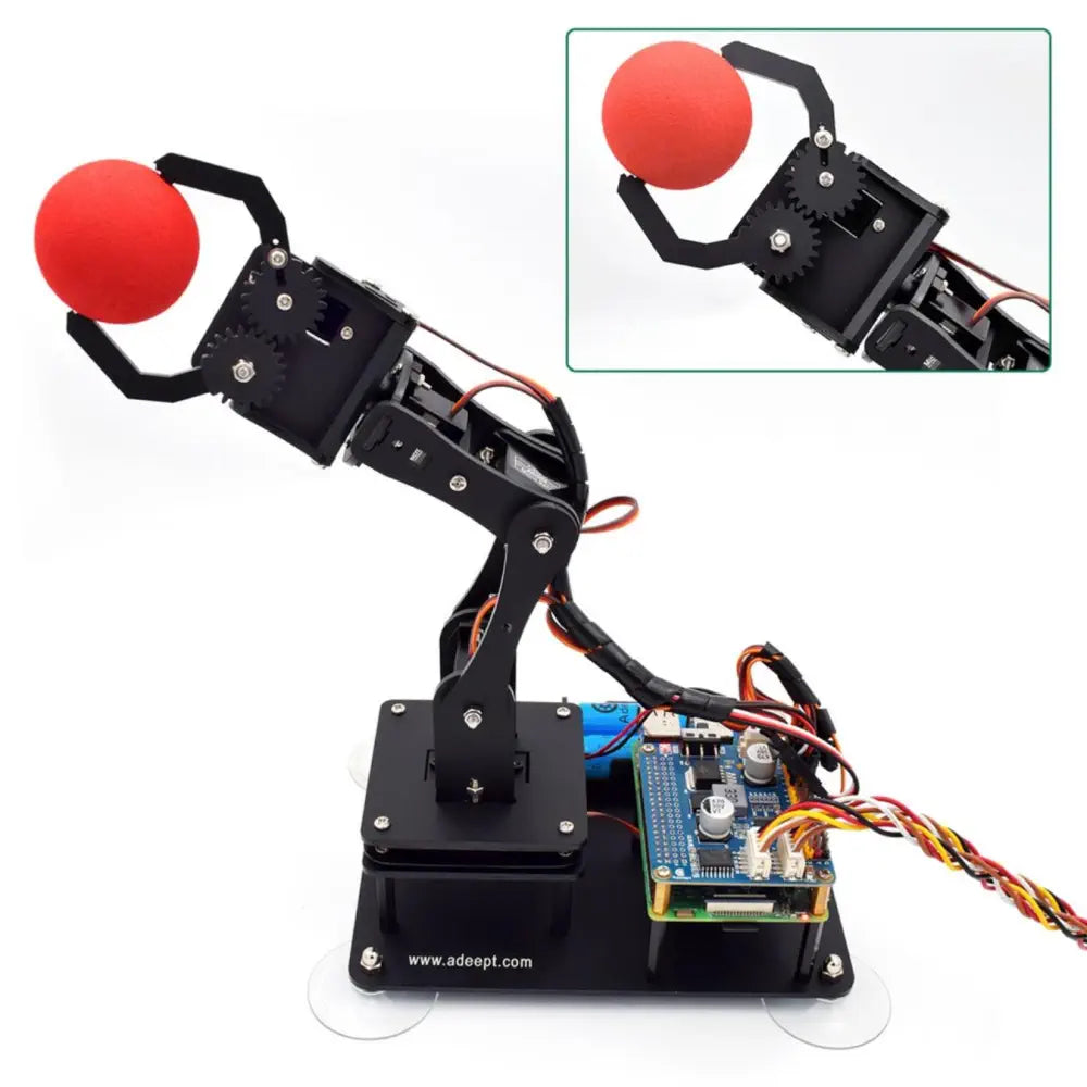 Adeept 5-DOF Programmable Robotic Arm Black Kit for Raspberry Pi ...