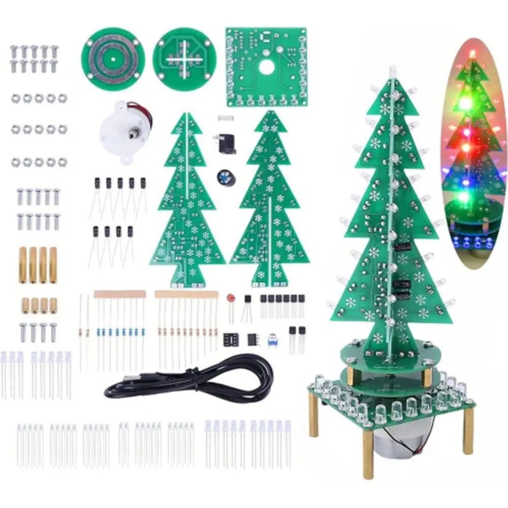 Adeept Colorful Rotating 3D RGB Christmas Xmas Tree LED DIY Soldering ...