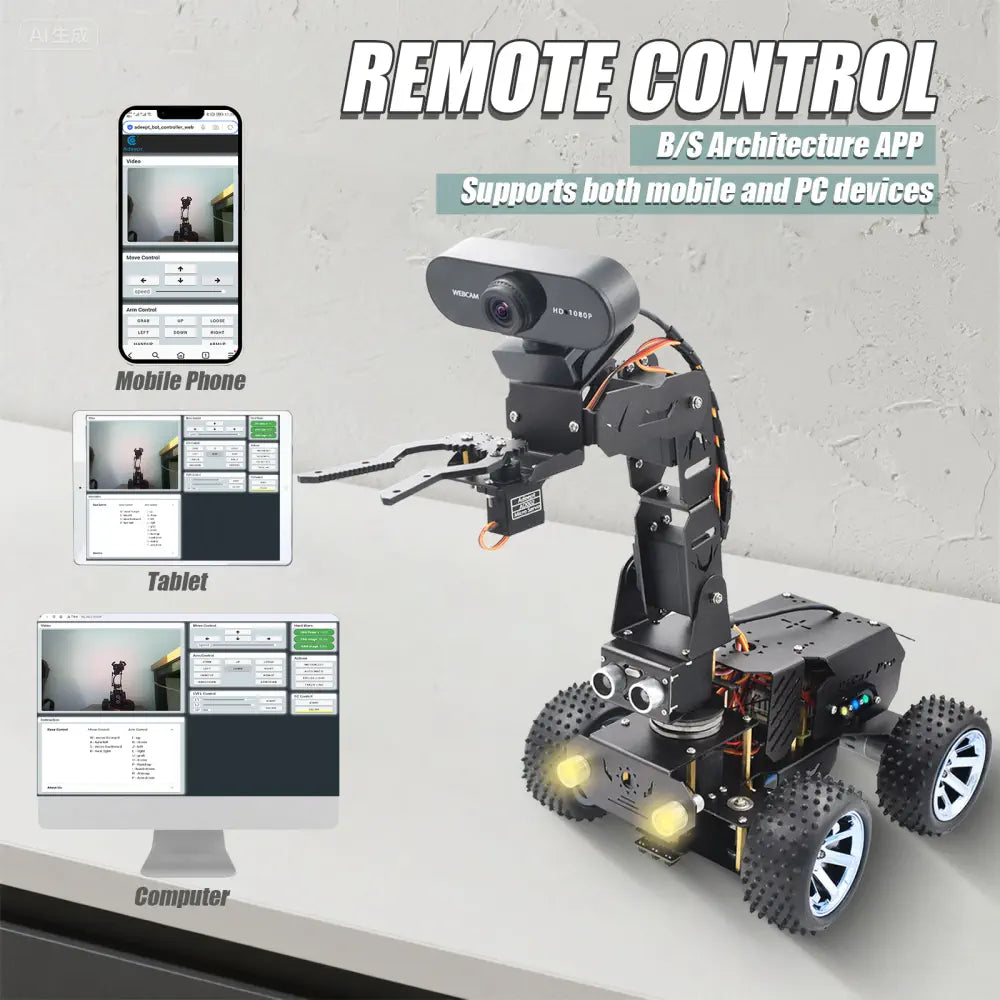 Kit de Coche Inteligente con Brazo Robótico de 4 GDL Adeept PiCar Pro ...