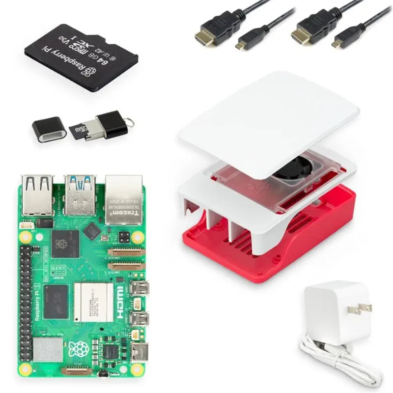 CanaKit Raspberry Pi 5 Starter Kit - 2GB - Rood/Wit - RobotShop