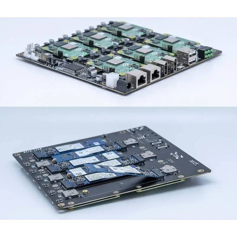 DeskPi Super6C Mini-ITX Cluster Board für Raspberry Pi CM4 mit 6 RPi ...