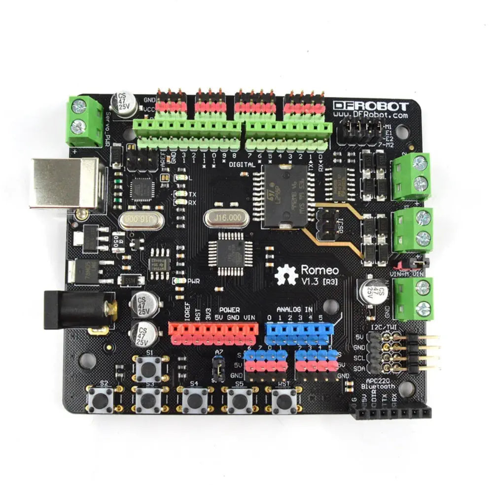 DFRobot Romeo V1 All-in-one Microcontroller (ATMega 328) - RobotShop