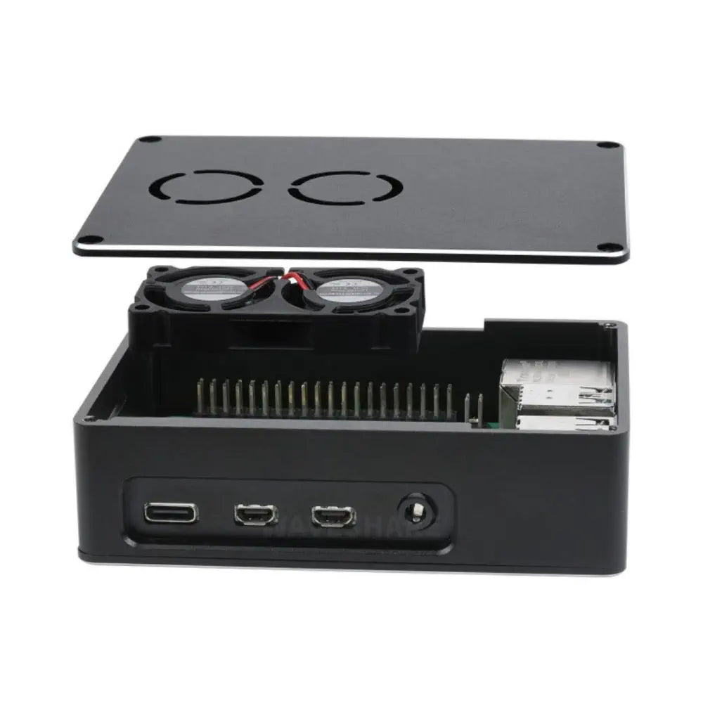 Dual Fan Case for Raspberry Pi 4, Dull-Polish Surface - RobotShop