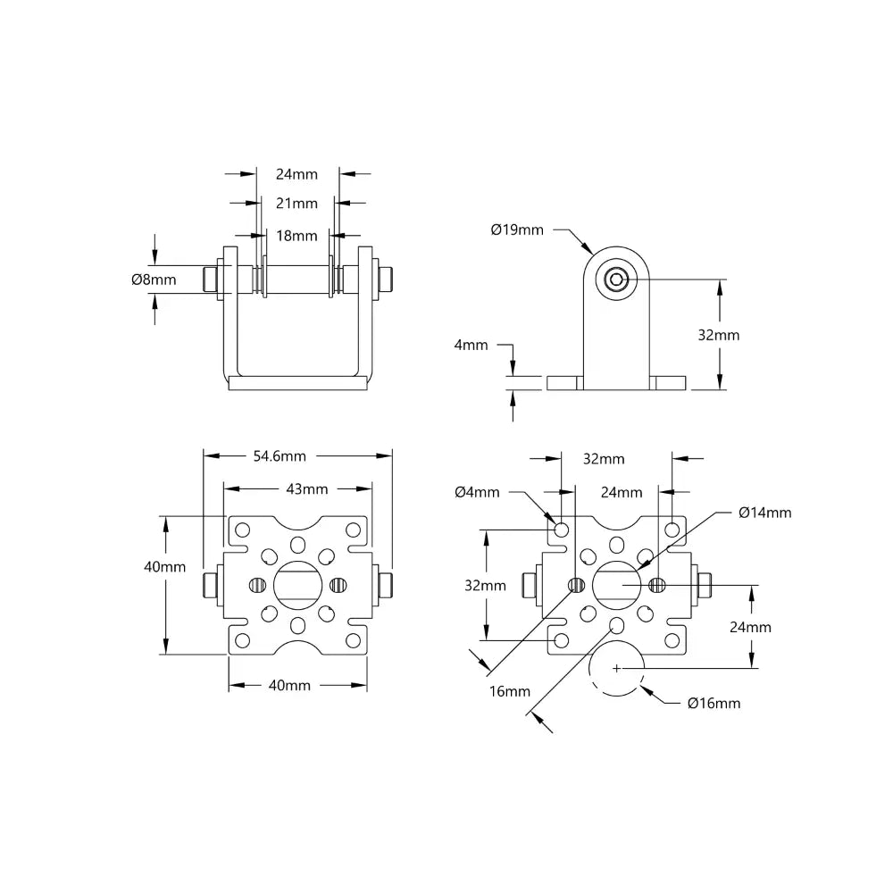 GoBILDA Montagebeugel voor Heavy Duty Lineaire Actuator - RobotShop