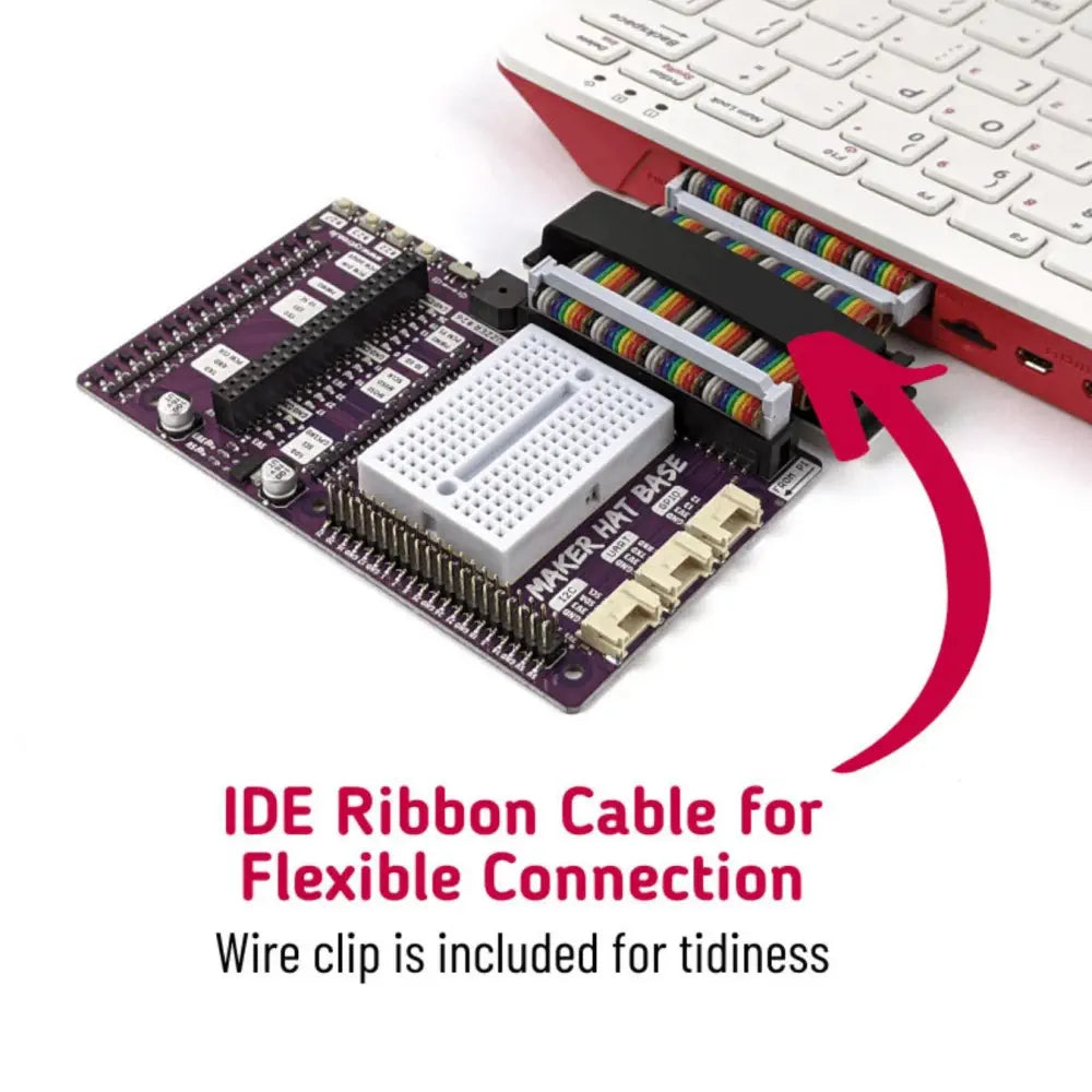 Maker Hat Base - HAT & GPIO Extension for Raspberry Pi 400 - RobotShop