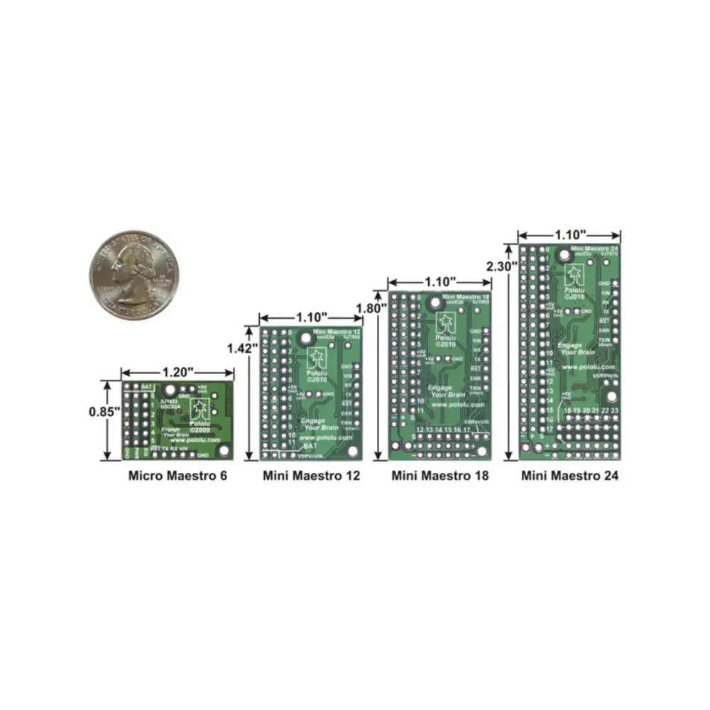 Mini Maestro 12-Channel USB Servo Controller (Assembled) - RobotShop