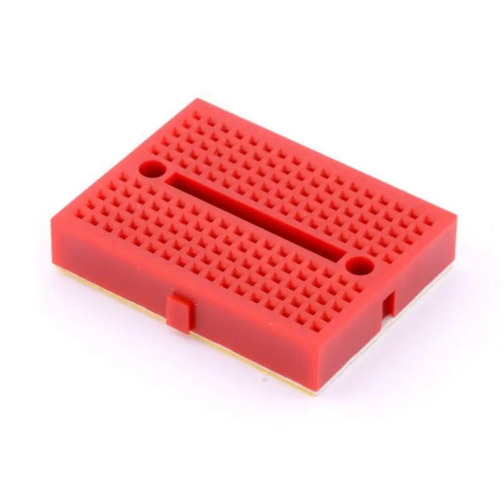 35x47mm Mini Breadboard w/ 170 Holes (Red) - RobotShop