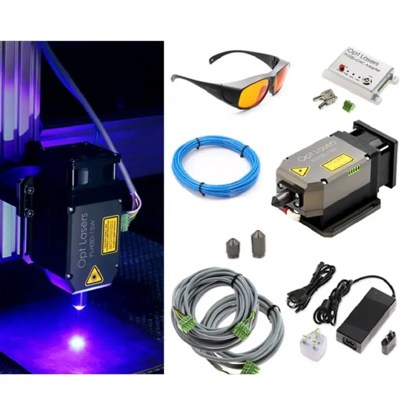 Opt Lasers OpenBuilds Lead CNC Laser Upgrade Kit w/ PLH3D-15W Engraving ...