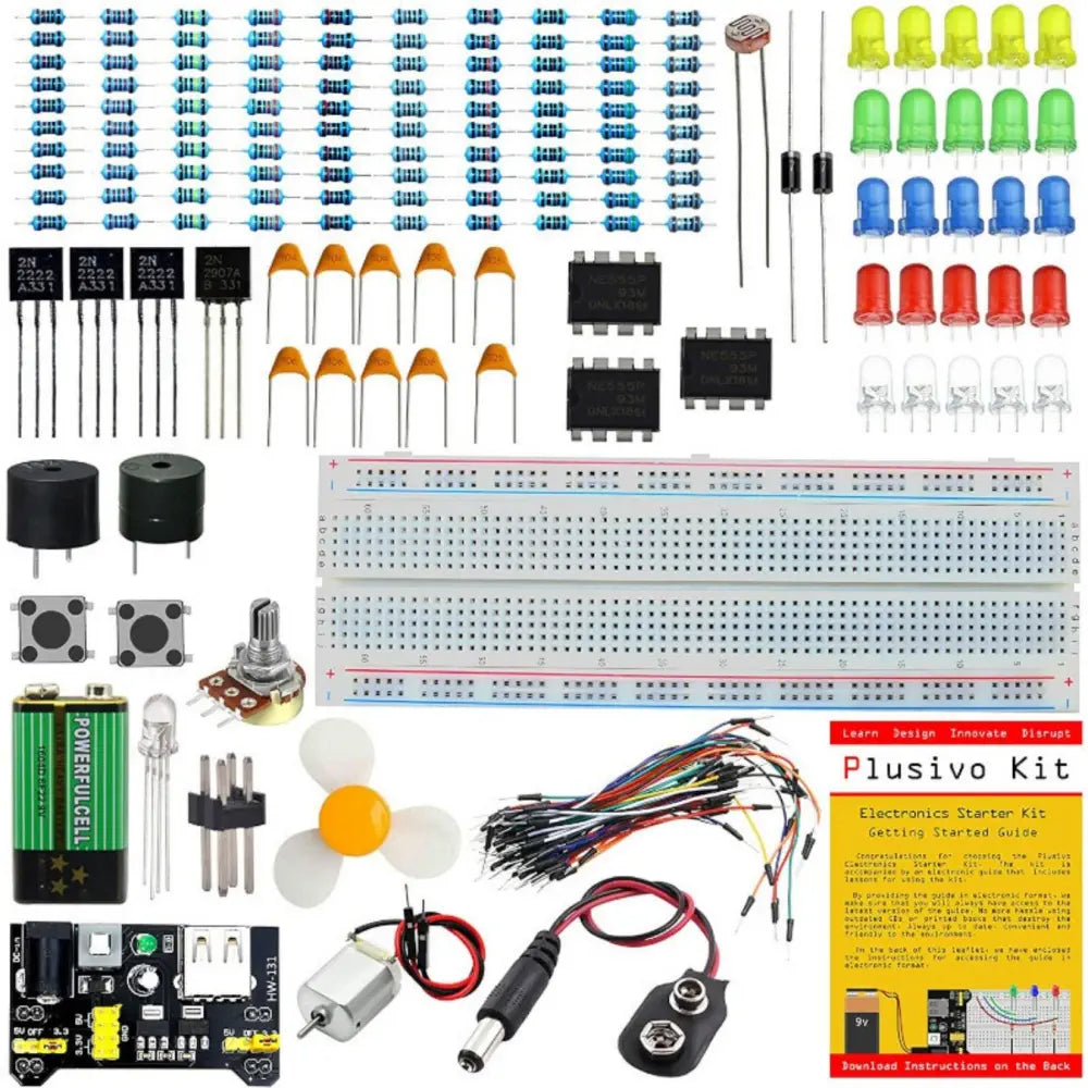 Plusivo Electronics Component Starter Kit - RobotShop
