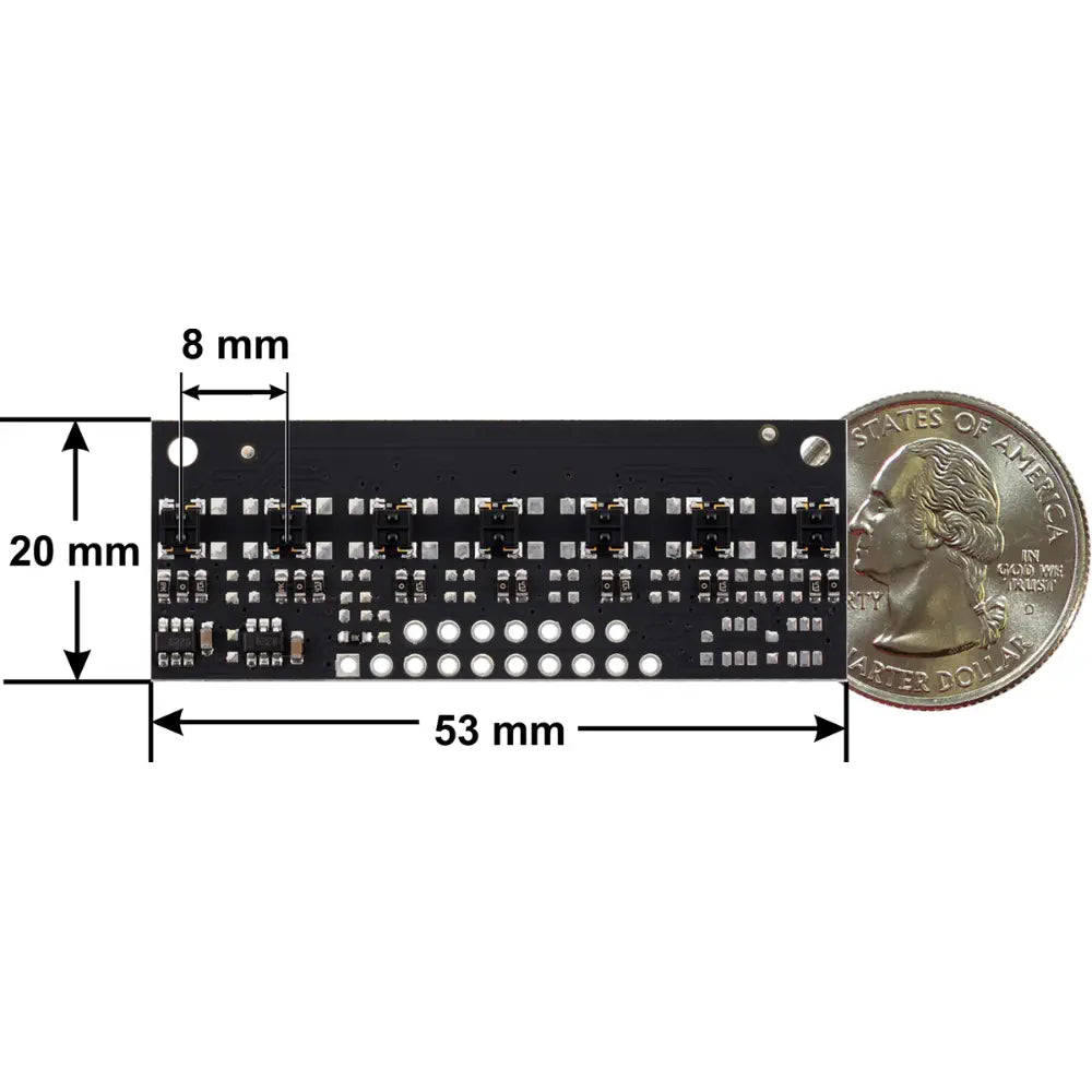 Pololu QTRX-MD-07A Reflectance Sensor Array: 7-Channel, 8mm Pitch ...
