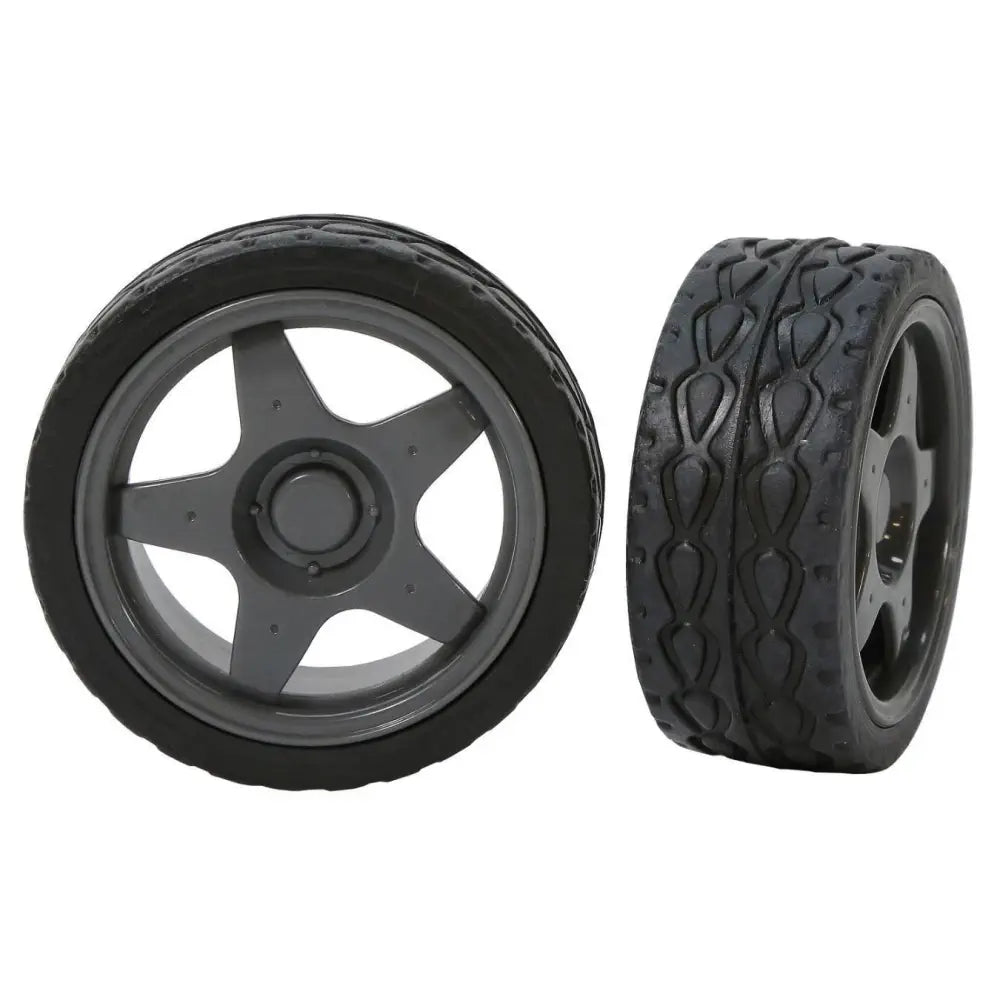 Actobotics 2.55" Press Fit Rubber Wheels (Pair) - RobotShop