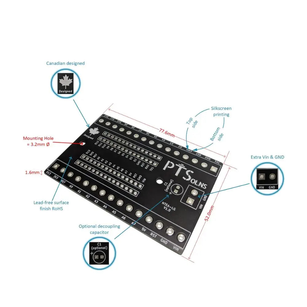 PTSolns Nano Terminal Expansion Board Adaptateur (NTEA-LG) - RobotShop