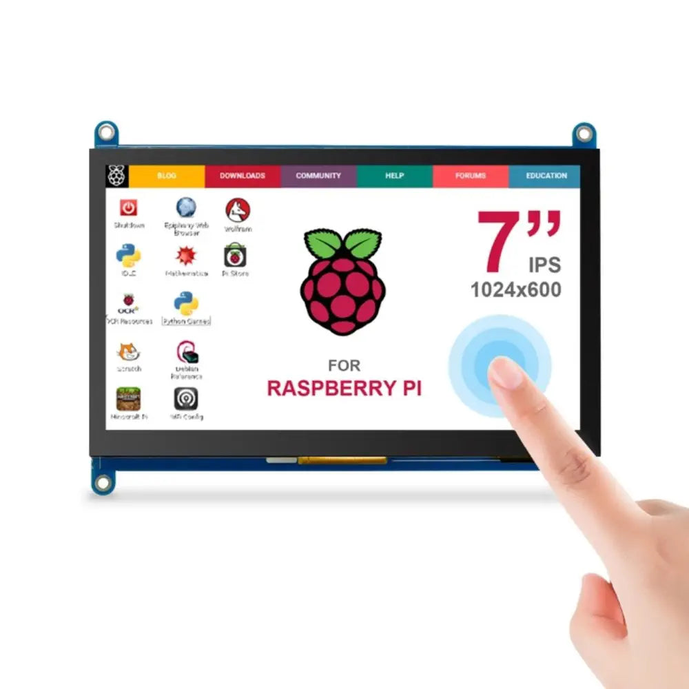 RC070N 7 inch Touch Display 1024x600 HDMI Monitor for Raspberry Pi 3B ...