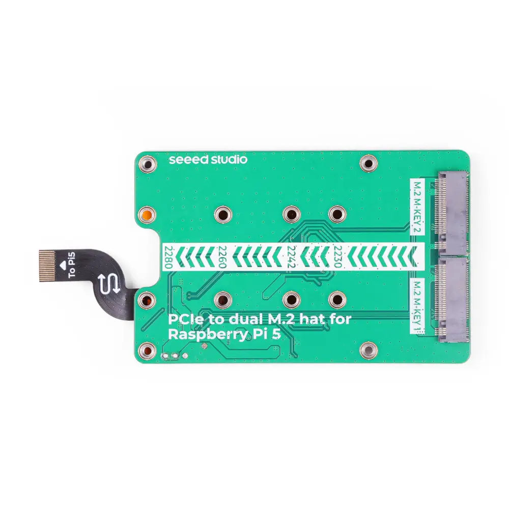 SeeedStudio PCIe2.0 to Dual M.2 HAT for Raspberry Pi 5, Support NVMe ...