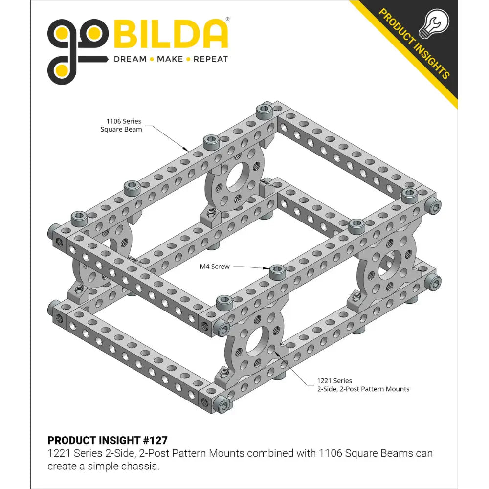 ServoCity 1106 Series Square Beam (4 Hole, 32mm Length) - RobotShop