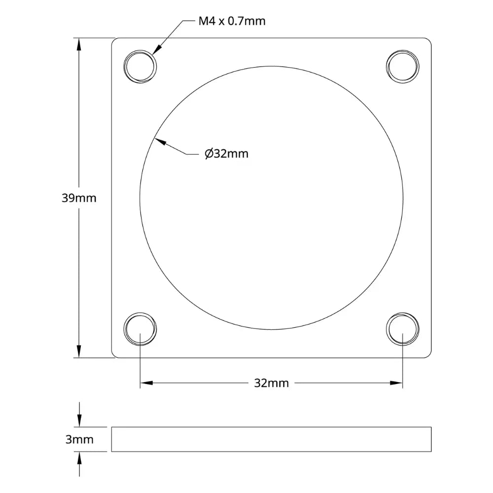 ServoCity 32mm Square Pattern Threaded Plate - 2 Pack - RobotShop