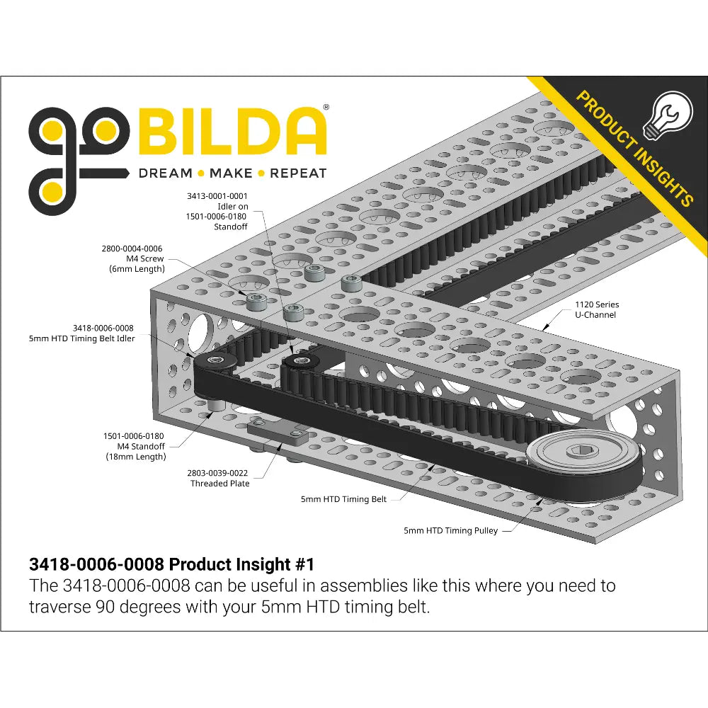 ServoCity 3418 Series 5mm HTD Pitch Timing Belt Idler Pulley (6mm Bore ...