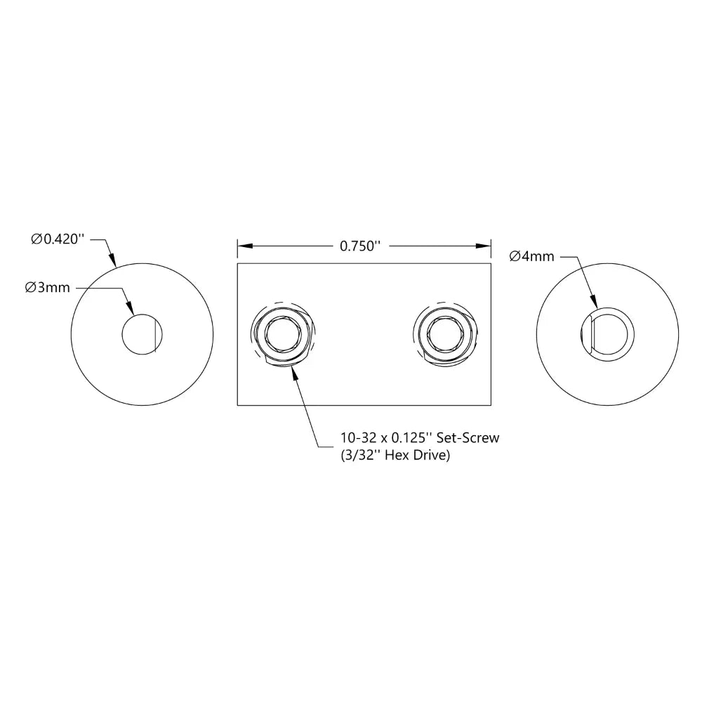 ServoCity 3mm to 4mm Set-Screw Shaft Coupler - RobotShop
