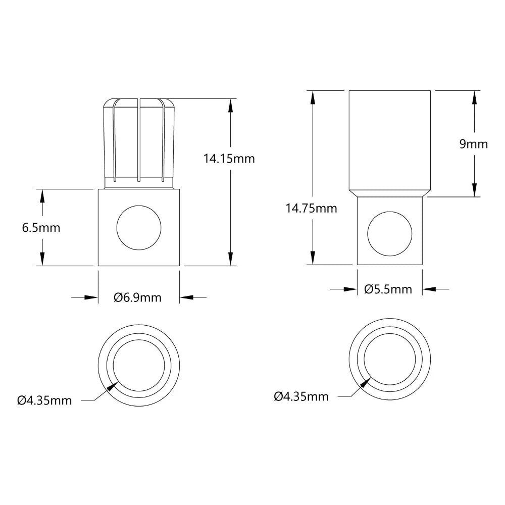 ServoCity 6mm Bullet Connector Pack (Male x 2, Female x 2) - RobotShop