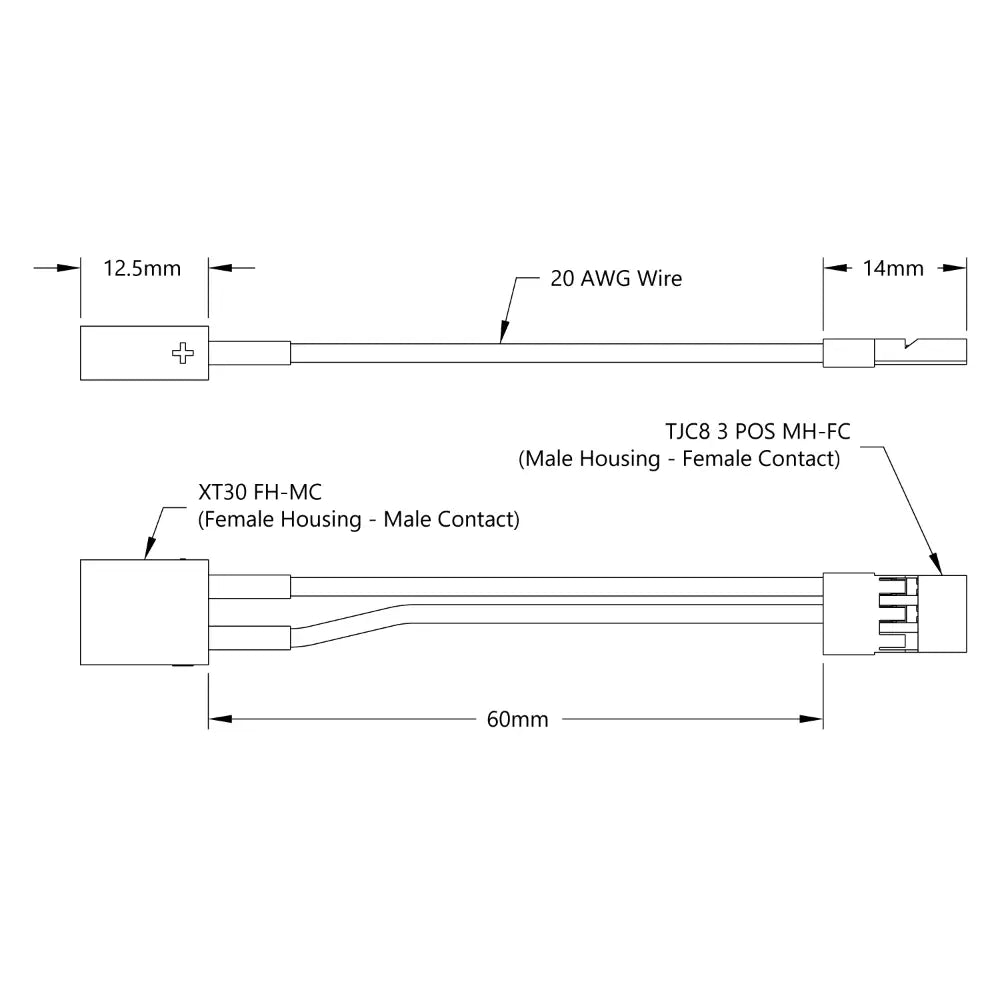 ServoCity XT30 [FH-MC] to 2-Pos TJC8 Power Connector [MH-FC] Adaptor ...