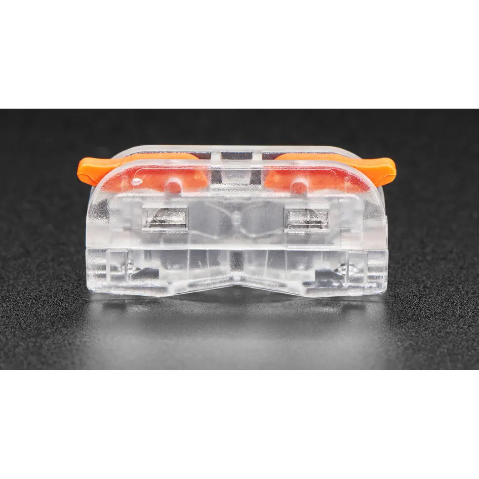Snap Action 1-to-1 Wiring Block Connector Clear PCT-2-1M (5pcs) - RobotShop