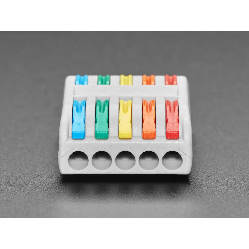 Snap Action 5-to-5 Wiring Block Connector - Gray PCT-2-5 - RobotShop