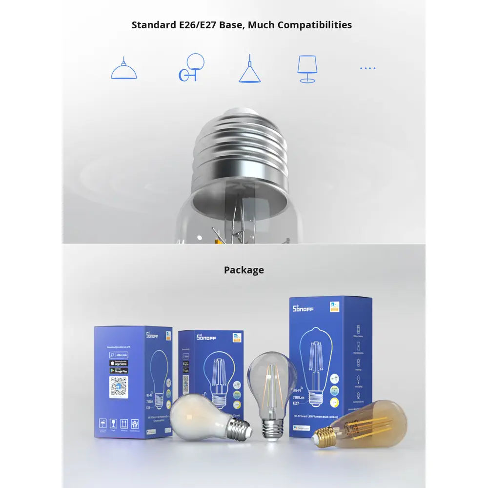SONOFF B02-F Smart Wi-Fi LED Filament Bulb (B02-F-ST64) - RobotShop