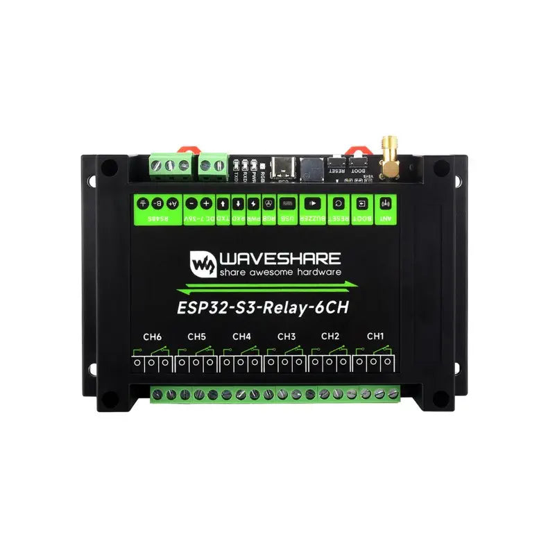 Waveshare Industriële ESP32-S3 6-Kanaals WiFi Relais Module met ...