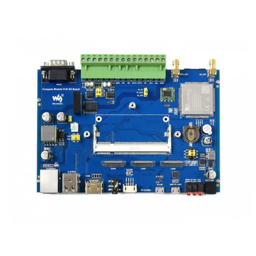Waveshare Industrial IoT 4G/PoE Base Board for Raspberry Pi CM3/CM3 ...