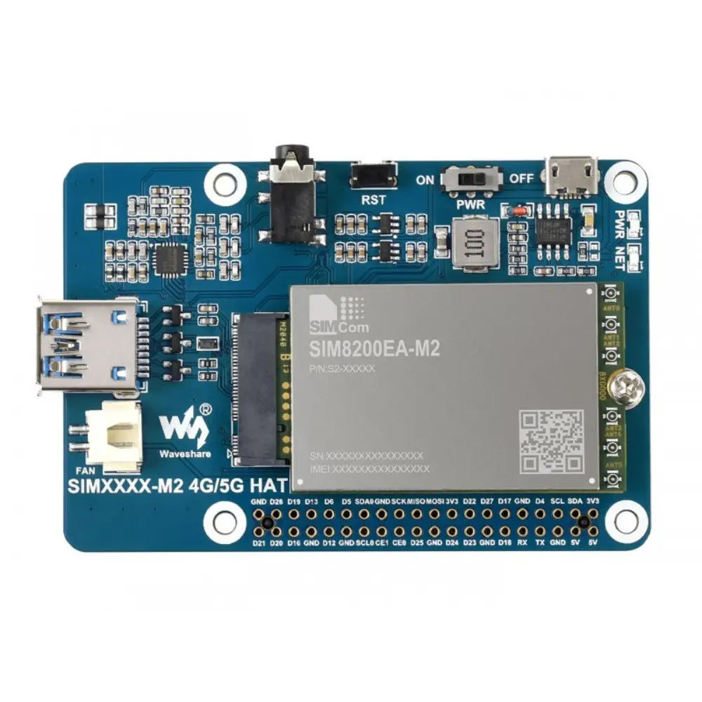 Waveshare SIM8200EA-M2 5G HAT for Raspberry Pi, 5G/4G/3G Support ...